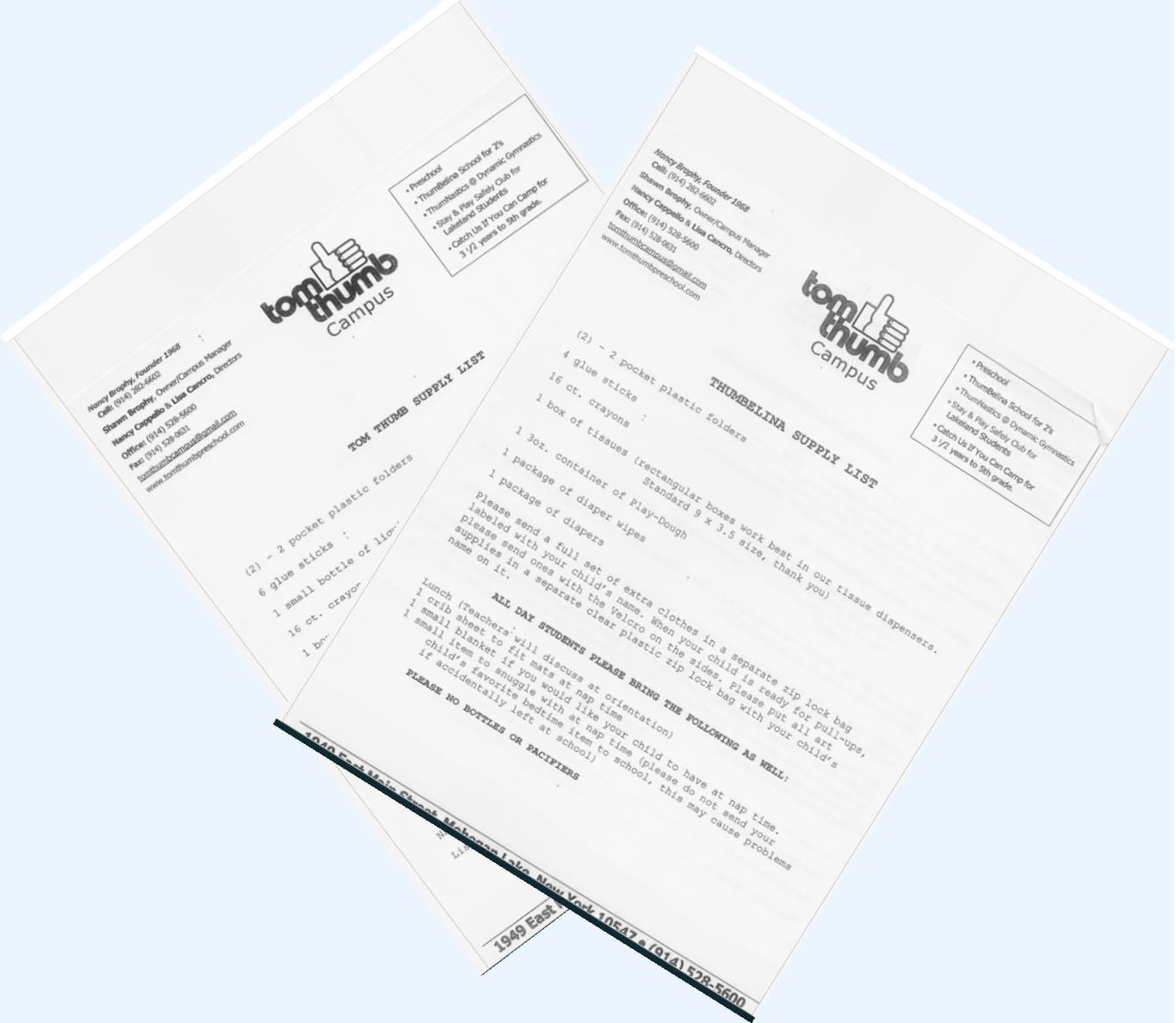 ThumBelina & Tom Thumb Supply List - Tom Thumb Preschool